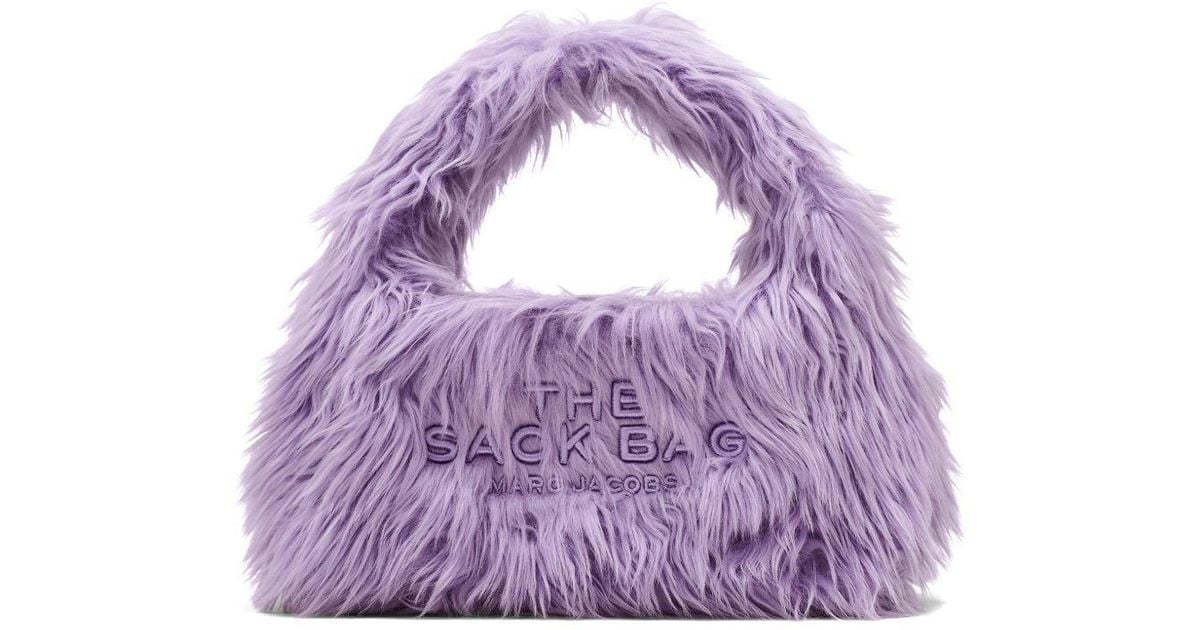 Marc Jacobs The Mini Faux Fur Sack Tote Bag in Purple | Lyst