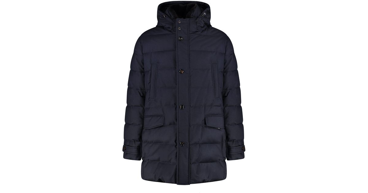 Moorer Saturno Hooded Puffer Parka in Blue for Men | Lyst
