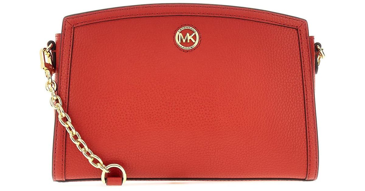 Michael Kors Leather Crossbody Bag in Red | Lyst