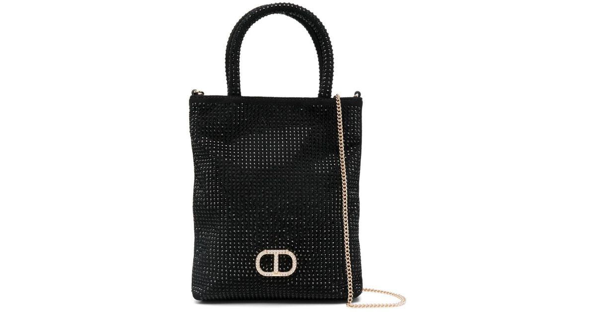 Twin Set Mini Tote Bag in Black | Lyst