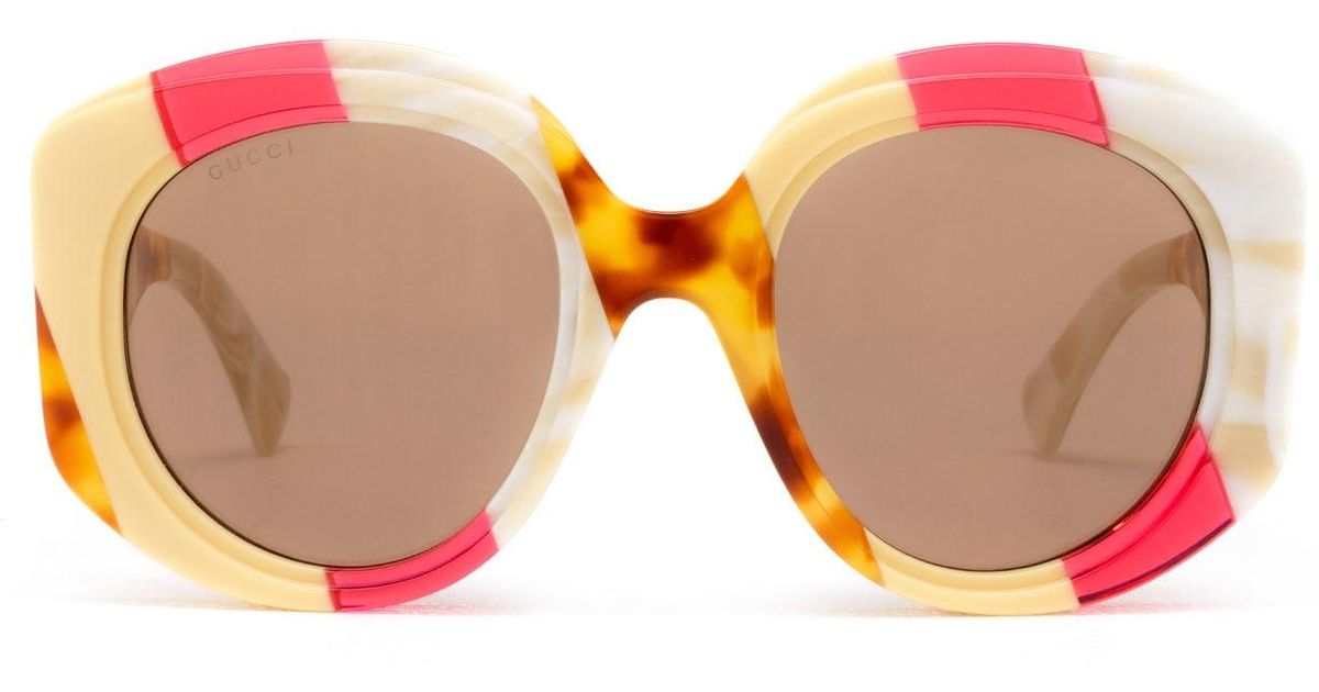 Gucci Gg1308s Havana Sunglasses In Pink Lyst