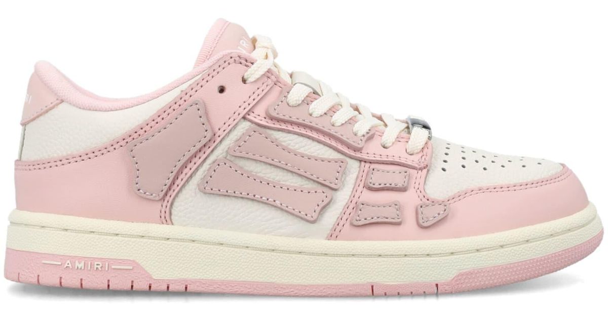 Amiri Skel Panelled Leather Low-Top Trainers in Pink | Lyst