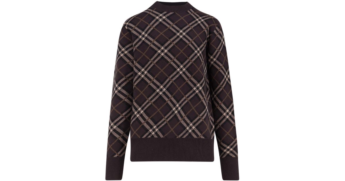 Burberry Round-Neck Knitwear in Brown for Men | Lyst