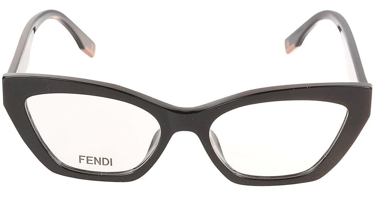 Fendi Cat-Eye Logo Sided Glasses in Natural | Lyst