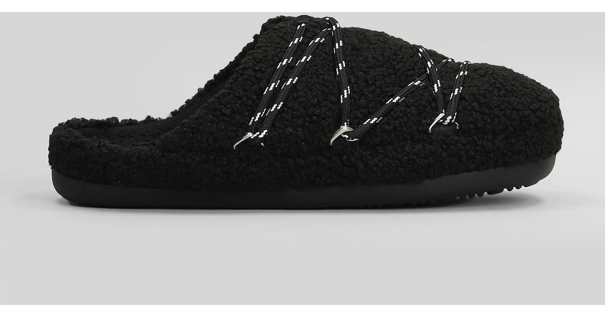 Moon Boot Mb Teddy Slipper Slipper-Mule in Black | Lyst