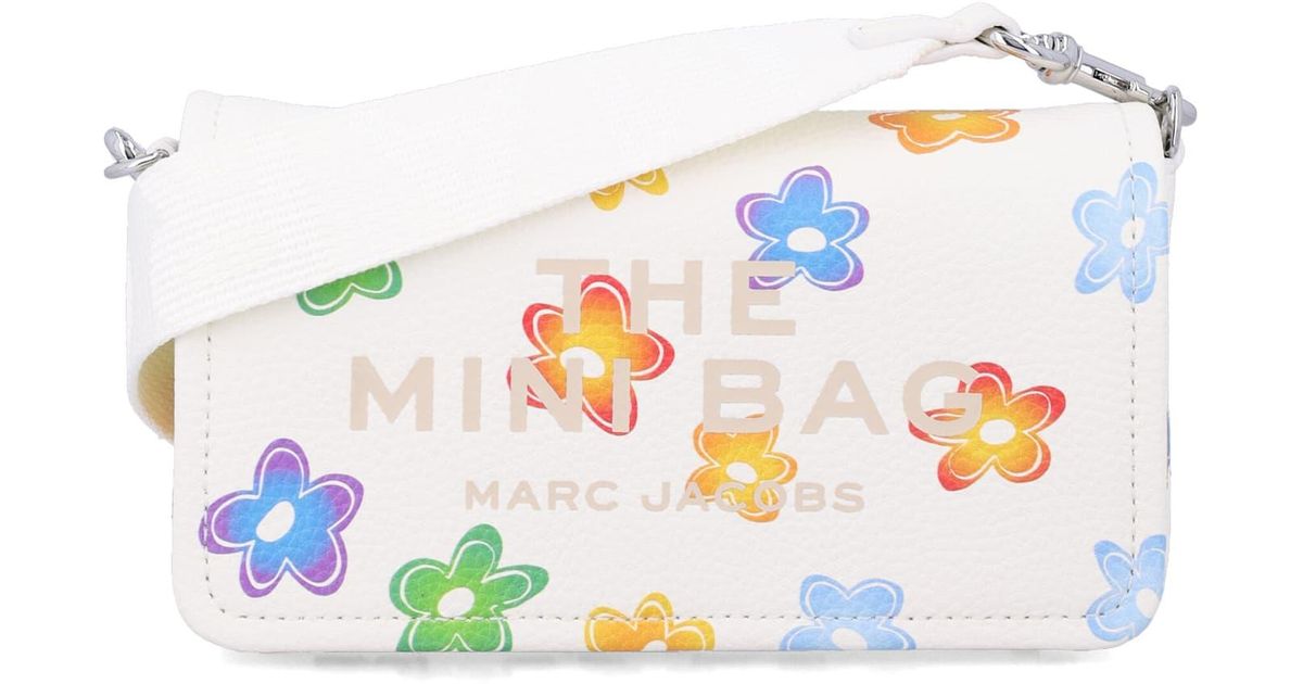 Marc Jacobs Leather The Mini Bag With Floral Print in White | Lyst