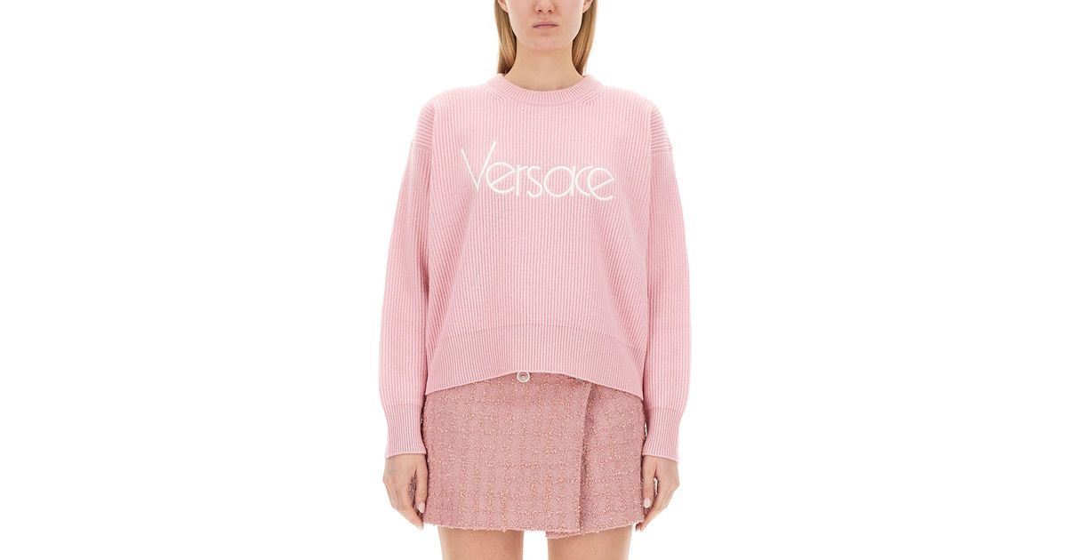 Versace "1978 Re-edition Logo" Jersey in Pink | Lyst