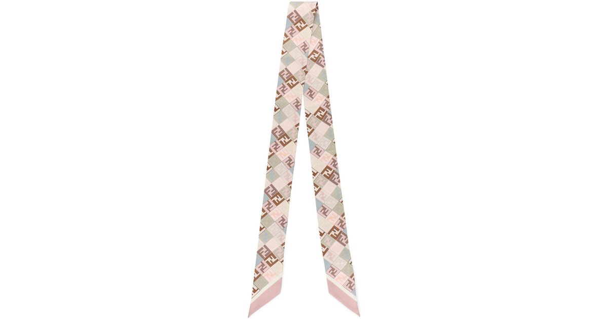 Fendi Ff Printed Wrappy Scarf in Metallic | Lyst UK