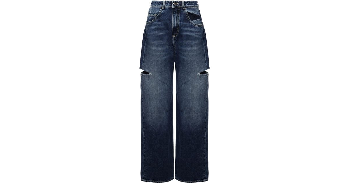 ICON DENIM Poppy Jeans Cut-Out Details in Blue | Lyst