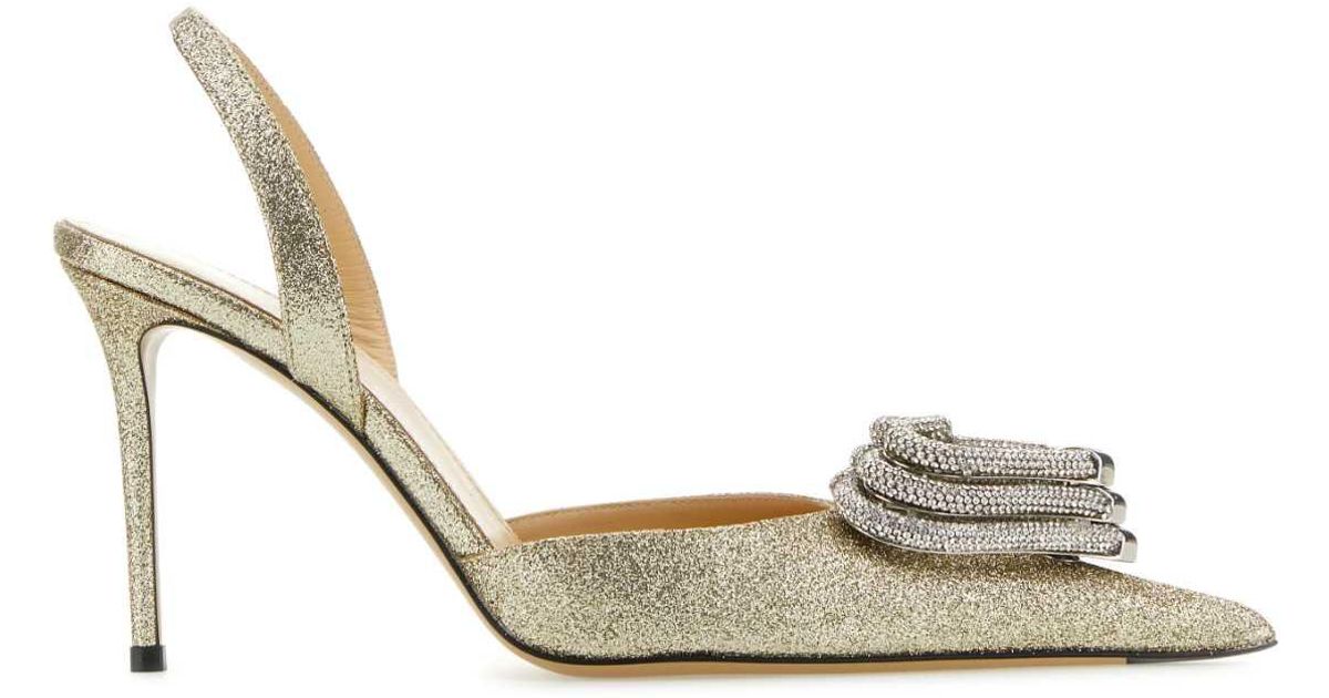 Mach & Mach Platinum Fabric Pumps in Metallic | Lyst