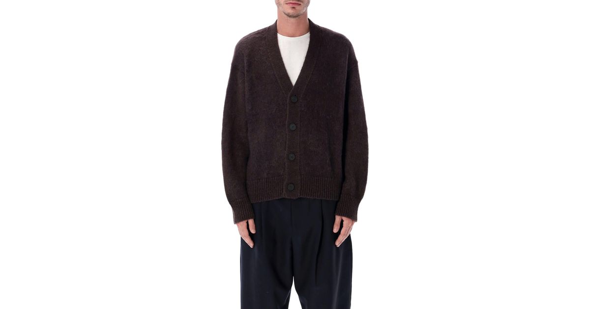 Studio Nicholson Trey Superkid Mohair Cardigan in Blue for Men | Lyst