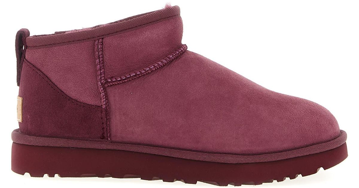 UGG Classic Ultra Mini Ankle Boots in Purple | Lyst UK