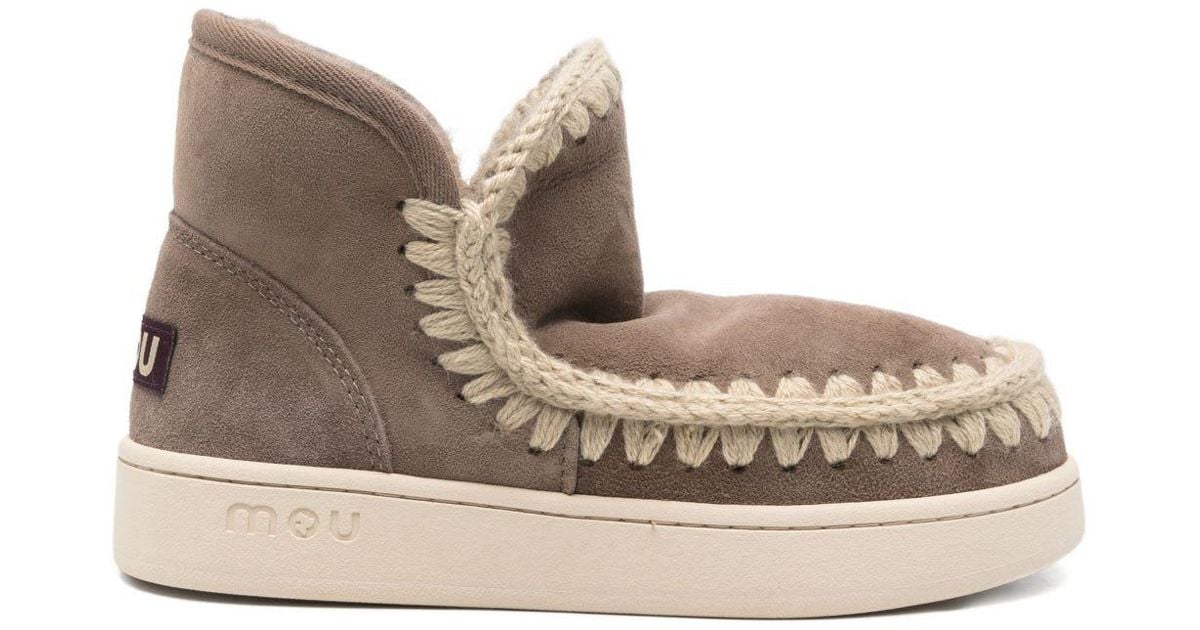 Mou New Suede Eskimo Sneakers in Natural | Lyst
