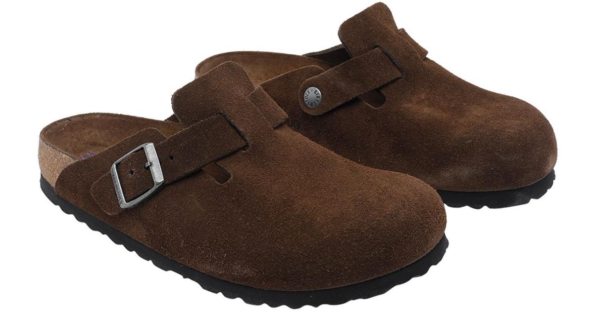 Birkenstock Boston Slippers in Brown | Lyst