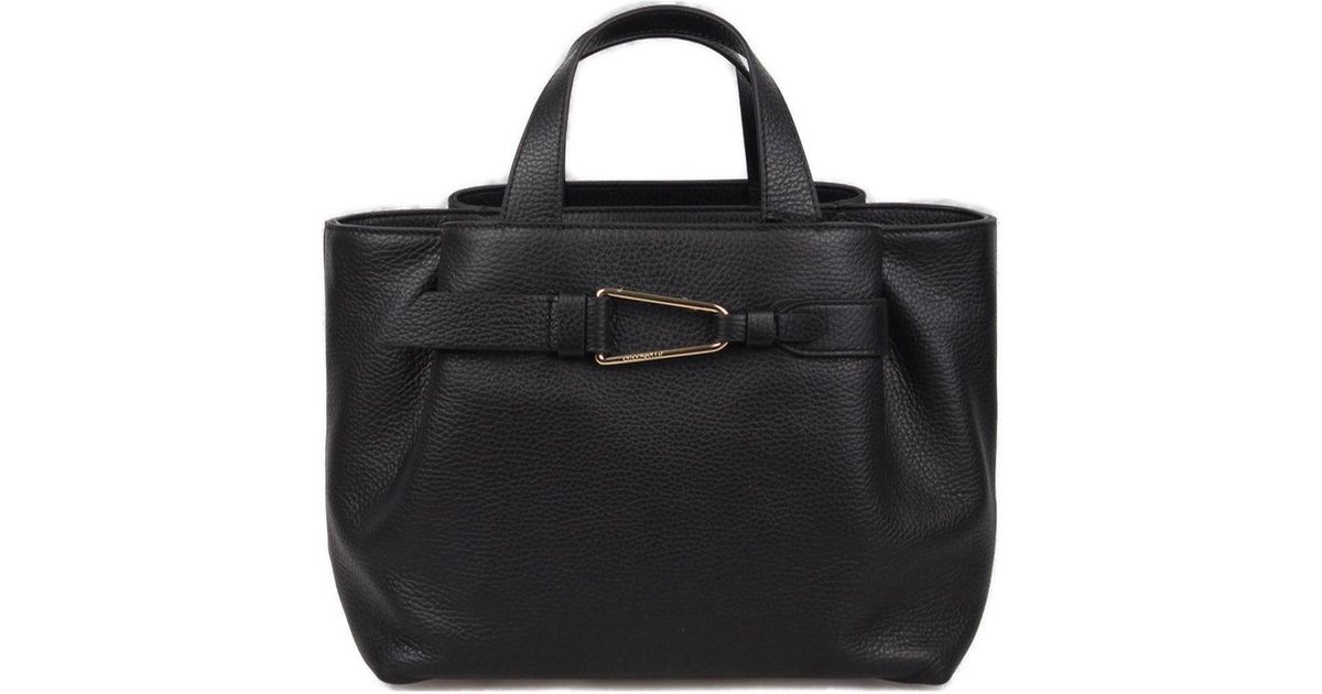 Coccinelle Folded-Detailed Top Handle Bag in Black | Lyst