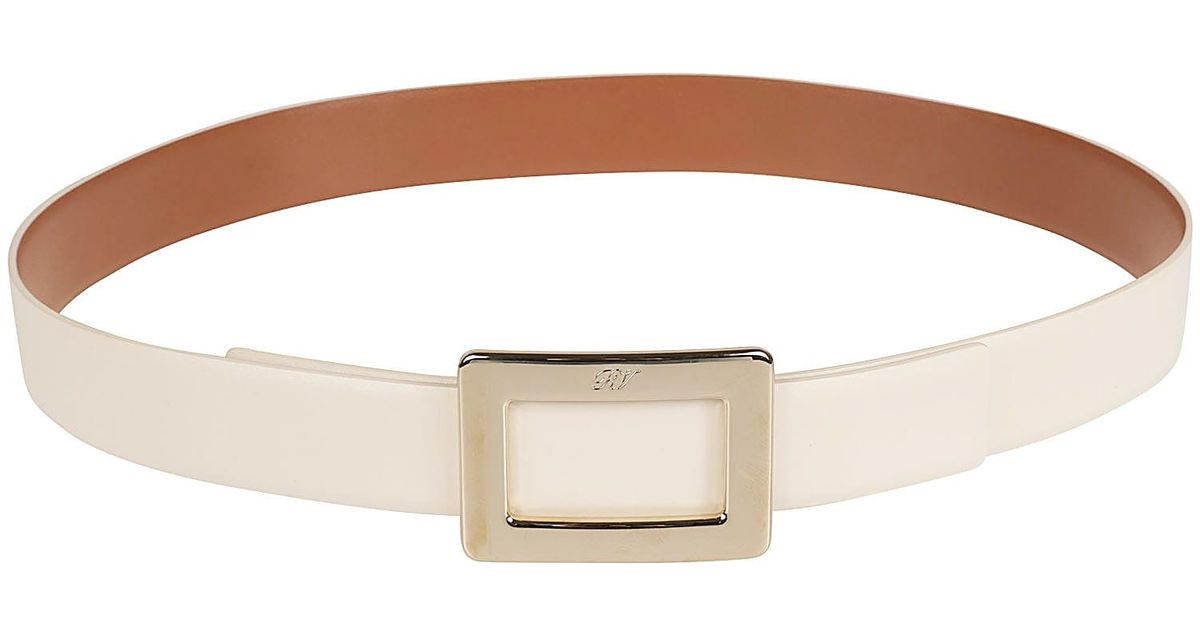 Roger Vivier Engraved Logo Belt in Brown | Lyst
