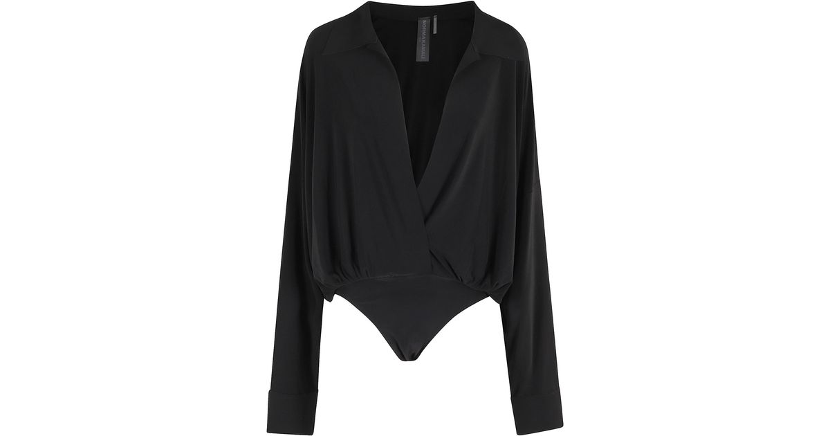 Norma Kamali Super Oversized Boyfriend Shirt Body in Black | Lyst UK