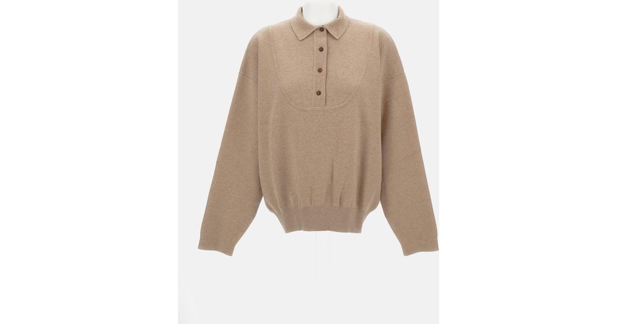 Jacquemus La Maille Vareuse Pallone Polo in Natural | Lyst UK