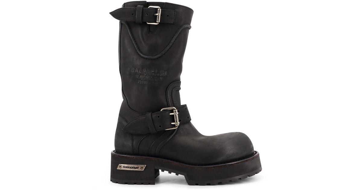 Balenciaga Venom Leather Boots in Black | Lyst UK