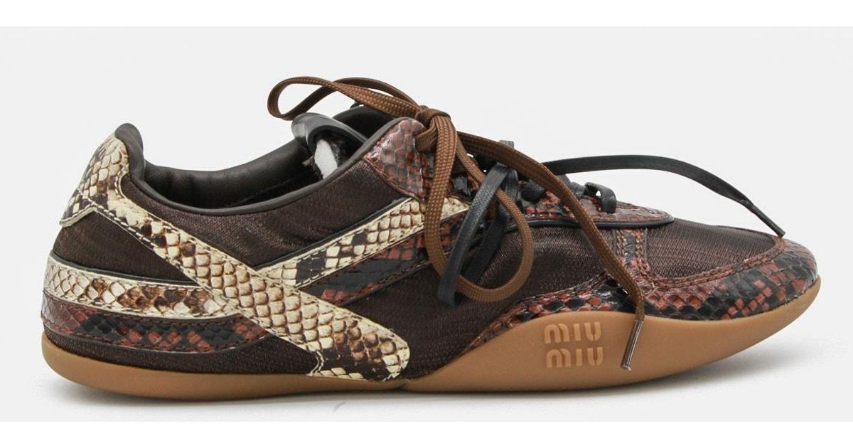 Miu Miu Sneakers in Brown | Lyst UK