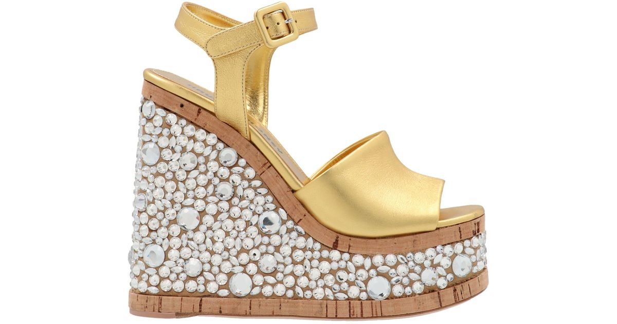 HAUS OF HONEY Croco Crystal Wedges in Metallic | Lyst