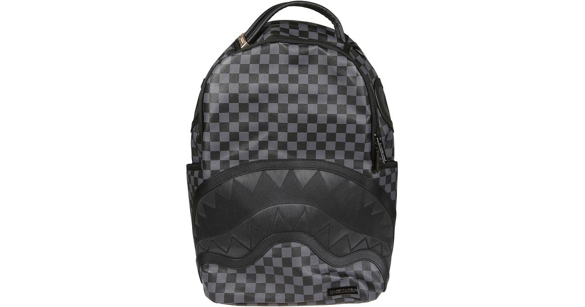 Sprayground Checkered Fiber Optic Shark Backpack in Grey for Men | Lyst UK