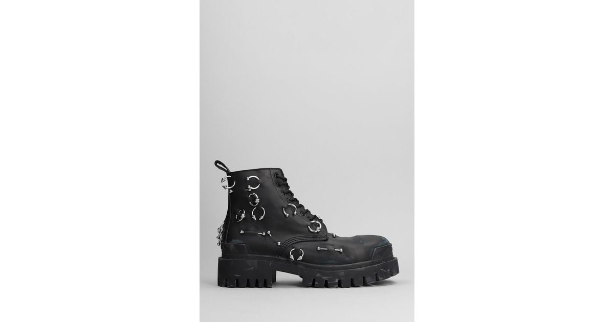 Balenciaga Strike Piercing Combat Boots in Black for Men | Lyst