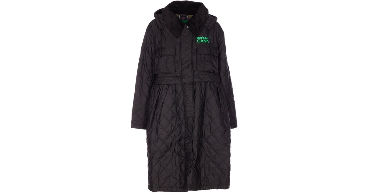 Barbour Peplum Quilted Long Jacket in Black | Lyst UK