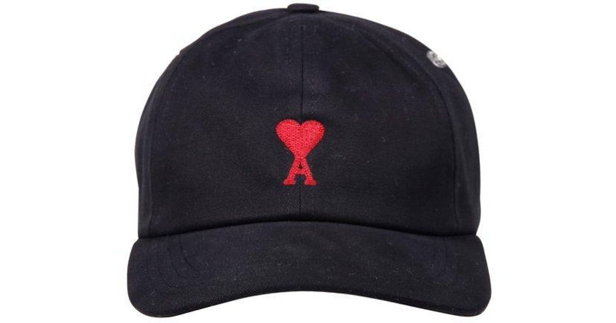 Ami Paris Logo Embroidered Curved Peak Hat in Blue | Lyst