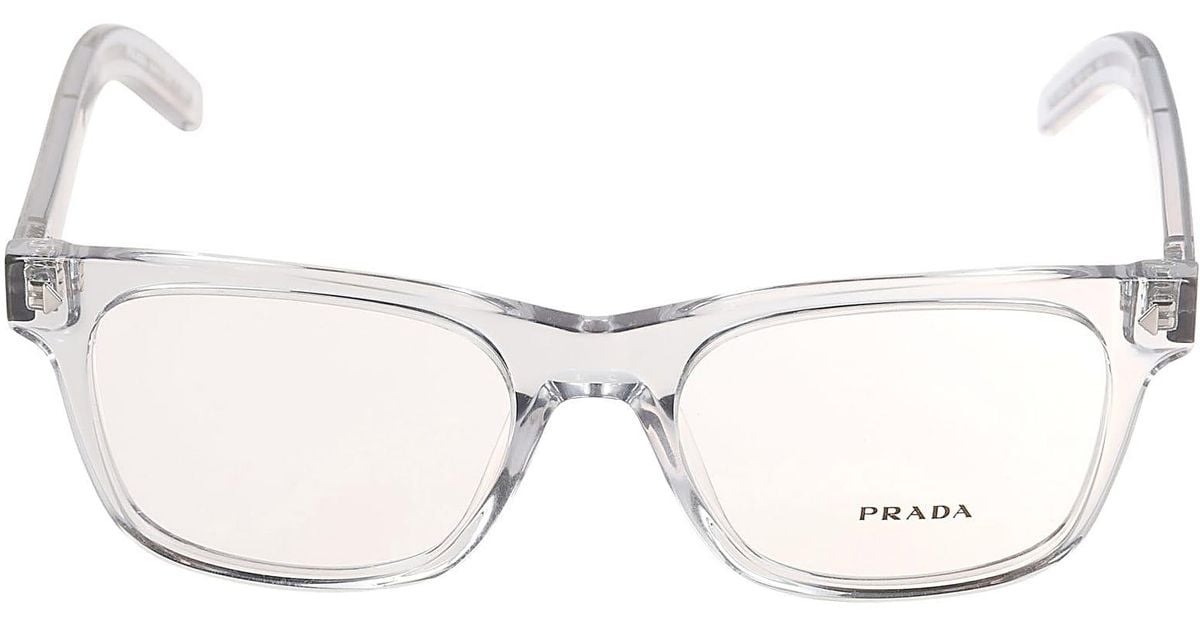 Prada Clear Frame Glasses in Natural for Men | Lyst UK