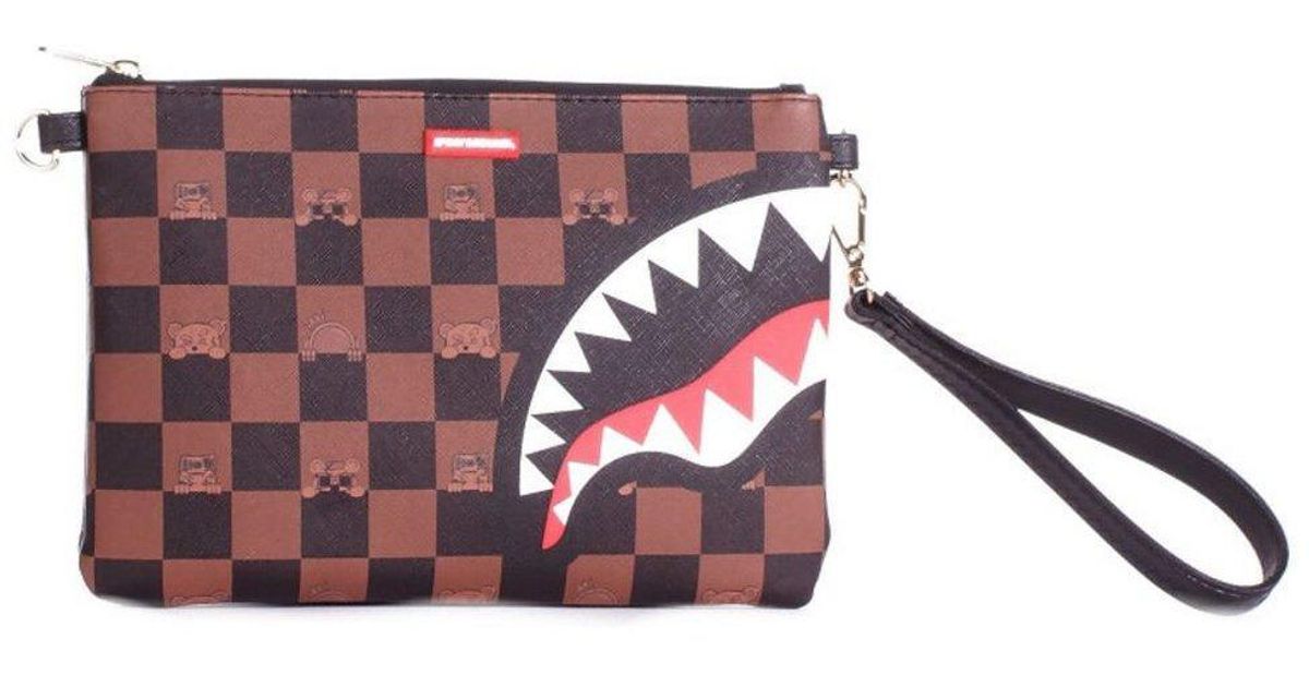 Sprayground The Hideout Crossover Clutch Bag in Brown | Lyst