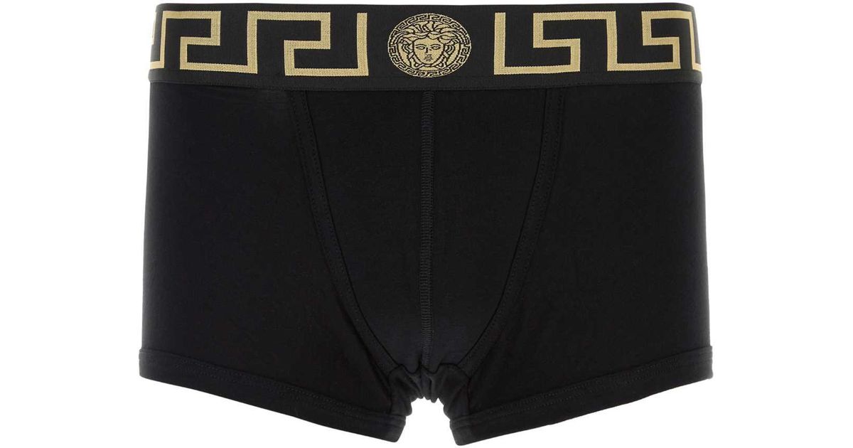 Versace Stretch Cotton Boxer Set in Black for Men | Lyst