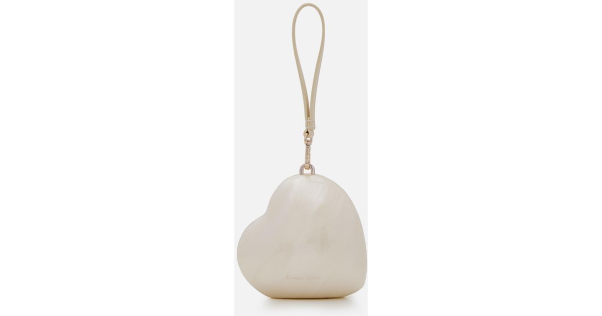 Simone Rocha Pearl Micro Heart Crossbody Bag in White | Lyst