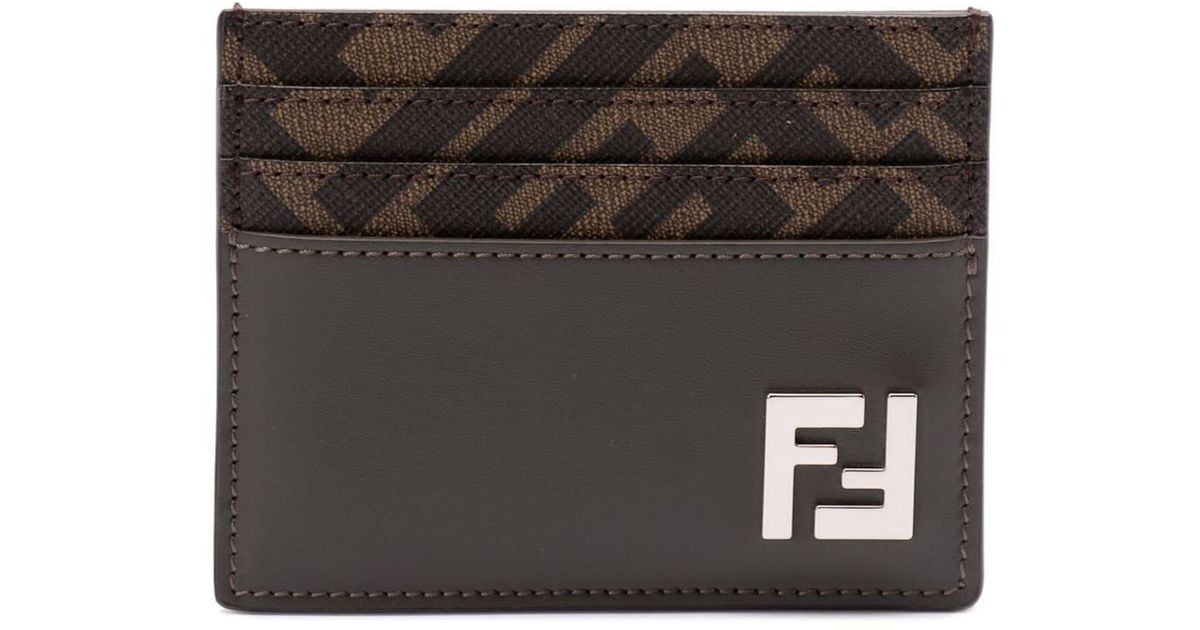 Fendi Ff Card Holder in White for Men | Lyst