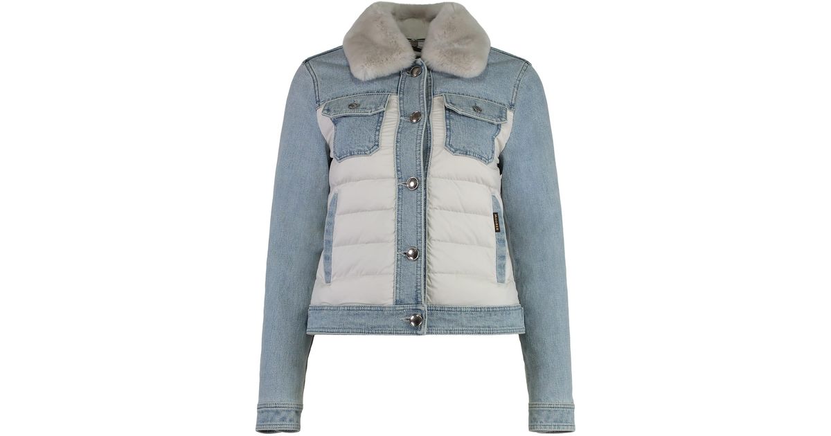 Moorer Petunia Padded Front Panel Jacket in Blue | Lyst