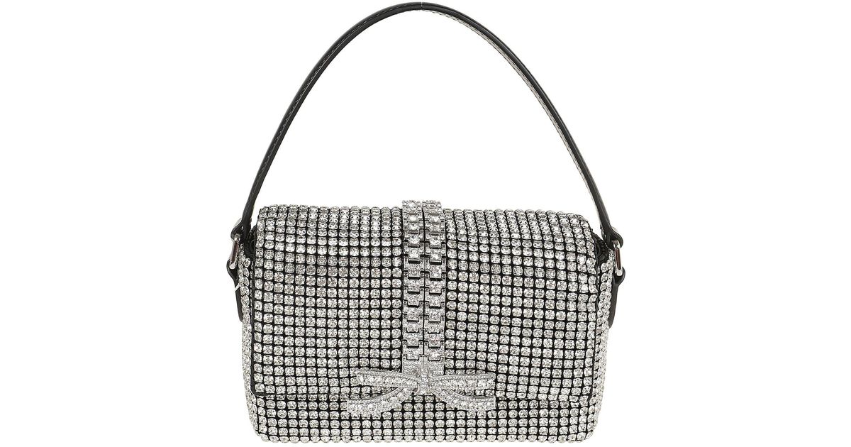 Self-Portrait Rhinestone Chainmail Micro Bag in Black | Lyst