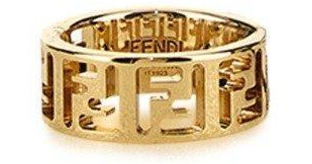 Fendi Forever Cut-out Detailed Ring in Metallic | Lyst