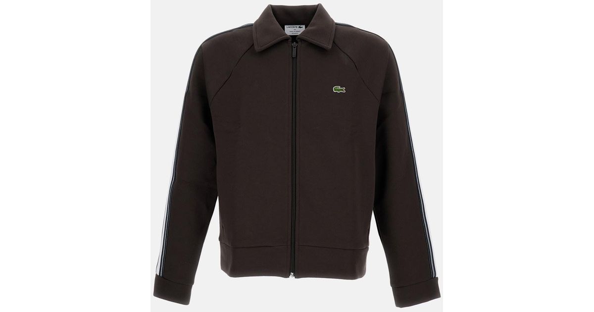 Lacoste Zip-Up Sweatshirt in Black for Men | Lyst UK
