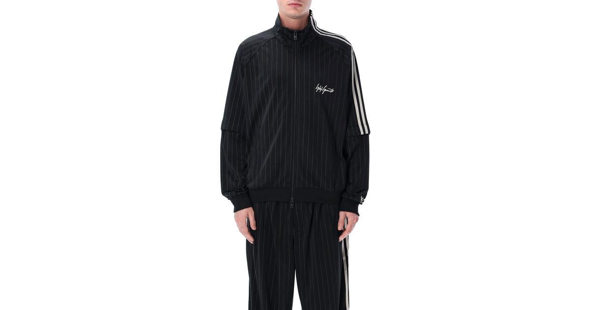 Y-3 Pinstripe Basketball Jacket in Black for Men | Lyst UK