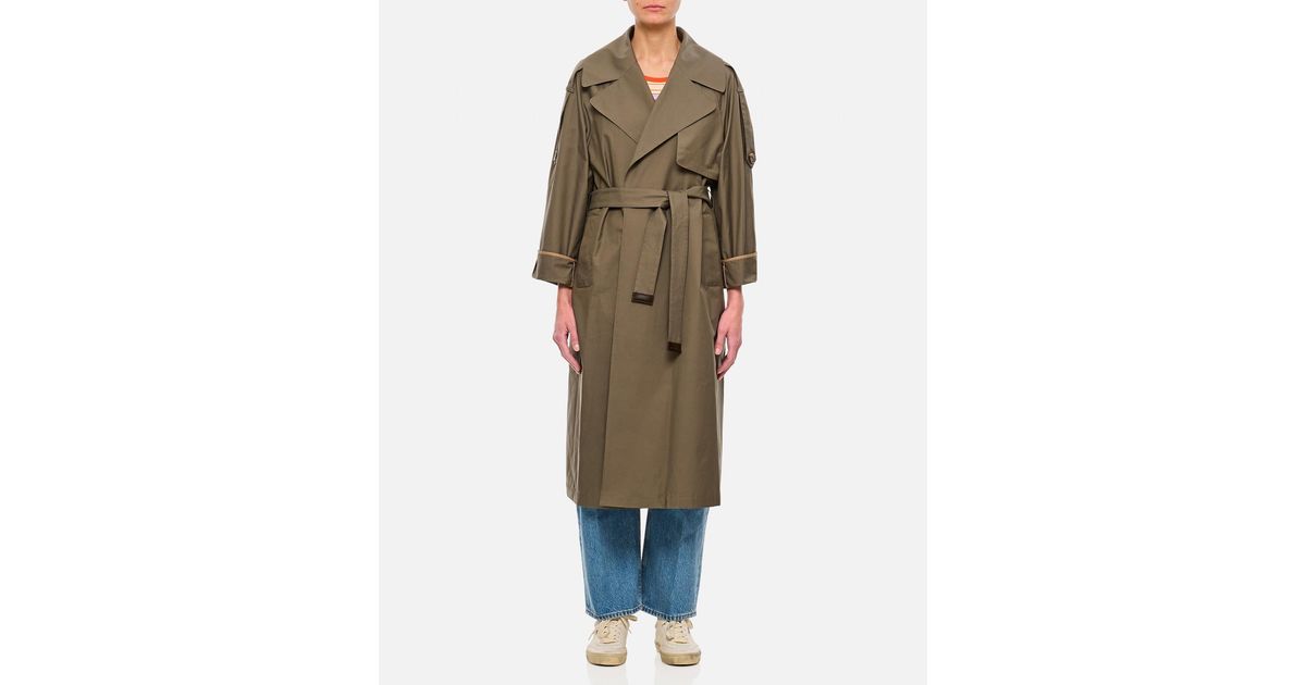 Max Mara Oversized Military Trench Coat For in Natural | Lyst