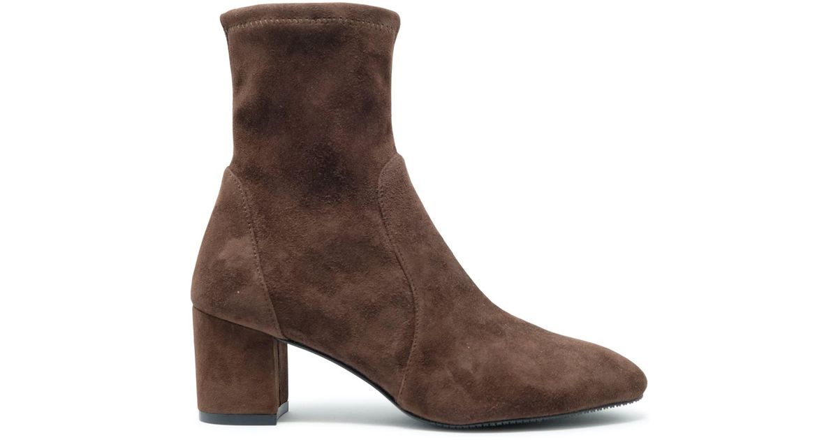 Stuart Weitzman Suede 60 Juliana Boots in Brown | Lyst