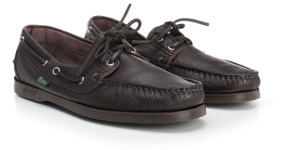 Paraboot Boat Shoe Barth in Black for Men | Lyst