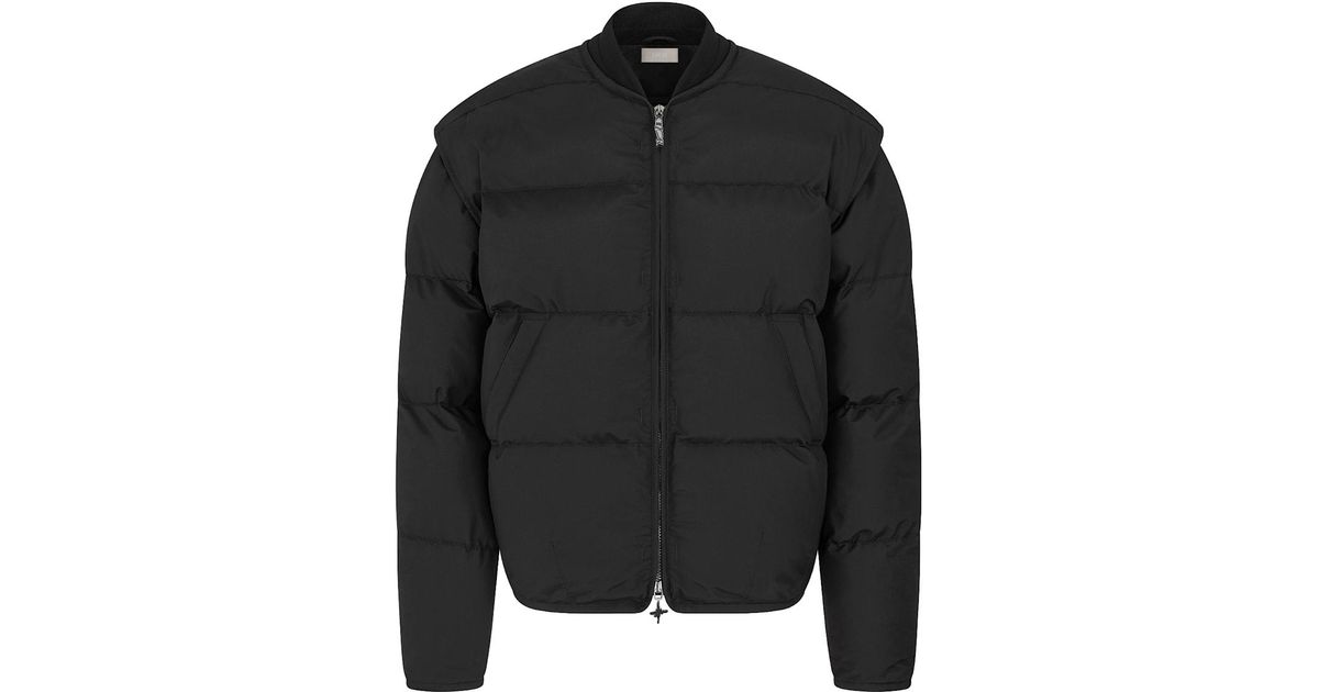 Dior And Lewis Hamilton Puffer Jacket With Removable Sleeves in Black ...