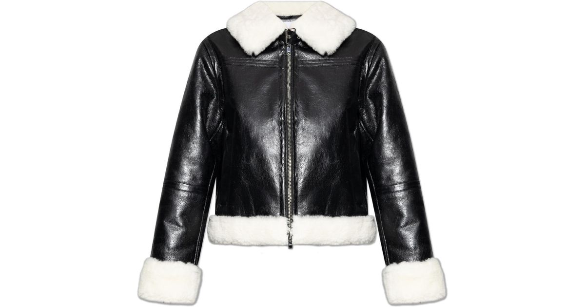 Stand Studio Faux Fur Jacket Lorelle in Black | Lyst