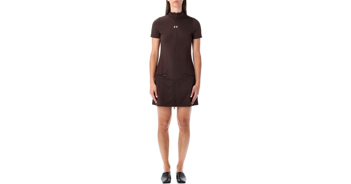 Courreges Courrèges Interlock Tracksuit Mini Dress in Red | Lyst UK