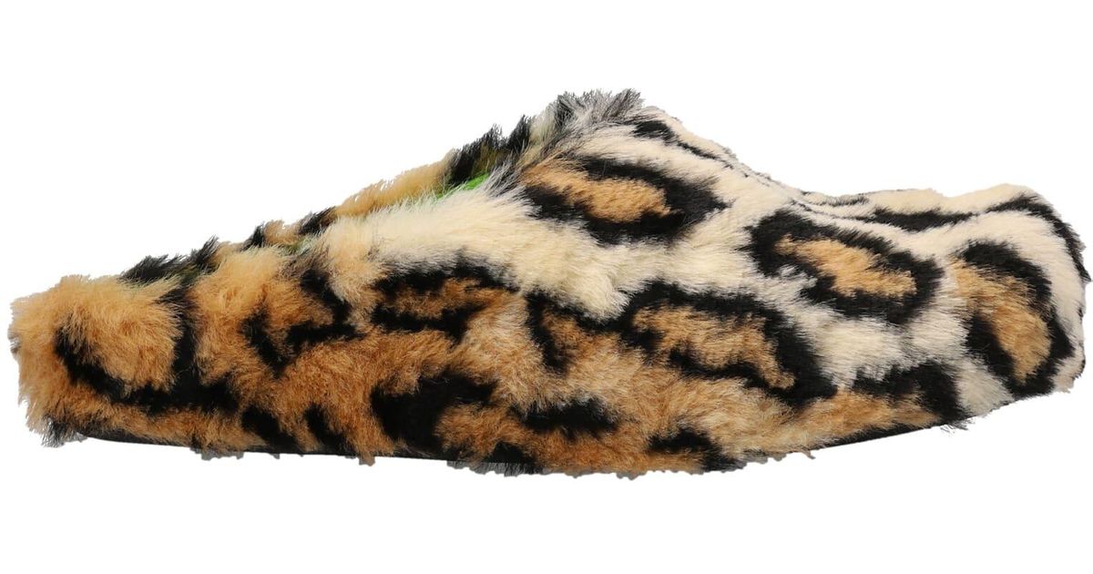 Marni Leopard Mules in Natural for Men | Lyst