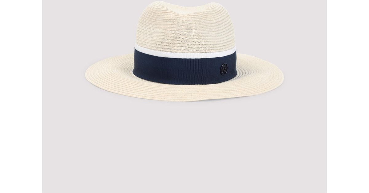 Maison Michel Henrietta Hat Straw in Blue | Lyst UK