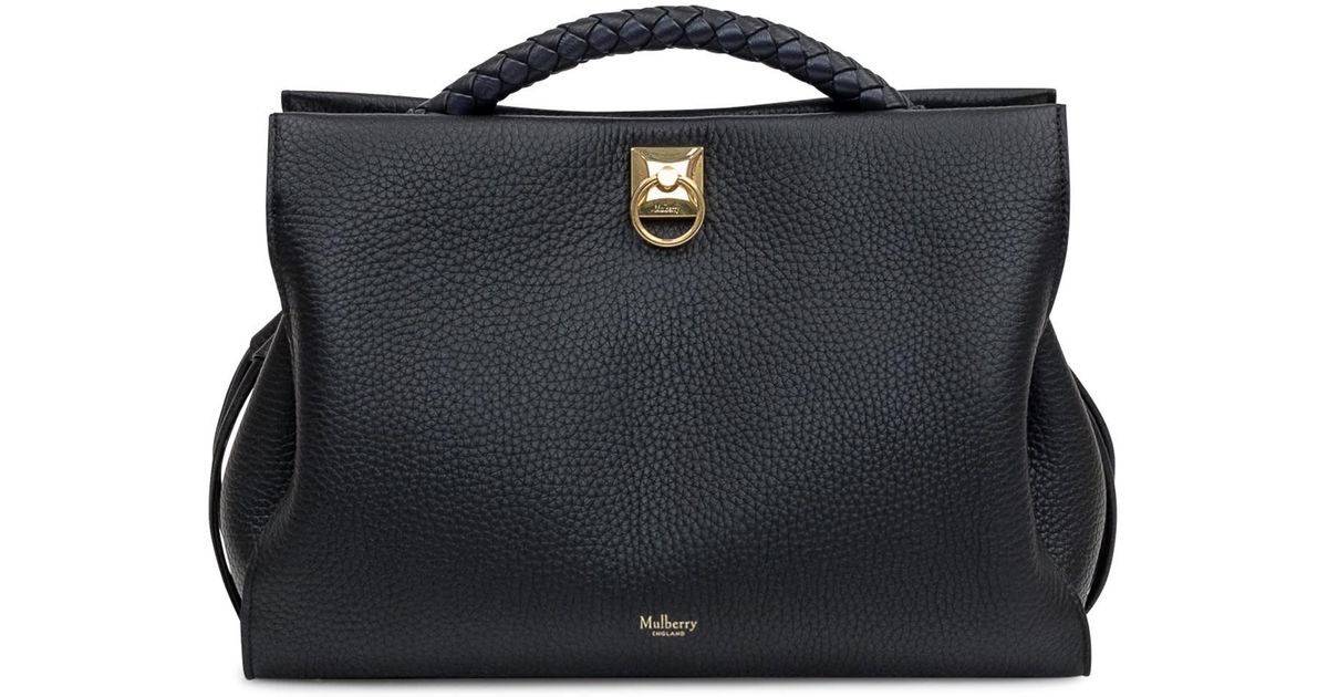 Mulberry Bag Iris Handle Heavy Grain in Black | Lyst