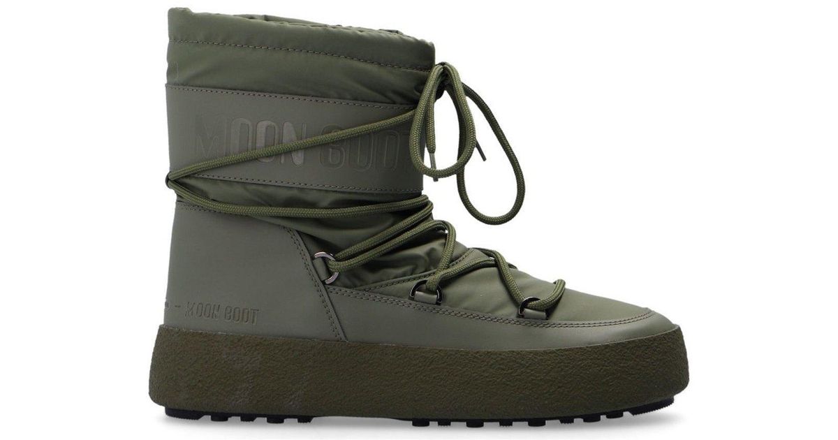 Moon Boot Mtrack Tube Lace-Up Boots in Green for Men | Lyst UK