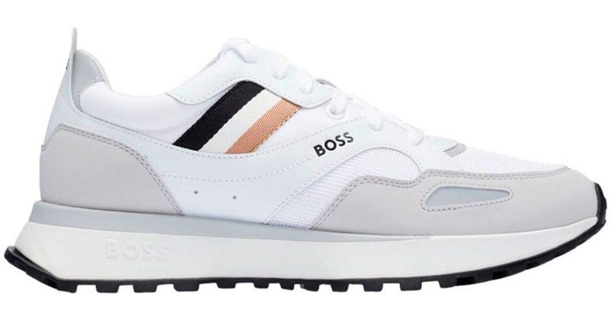BOSS Running-Style Trainers in White for Men | Lyst